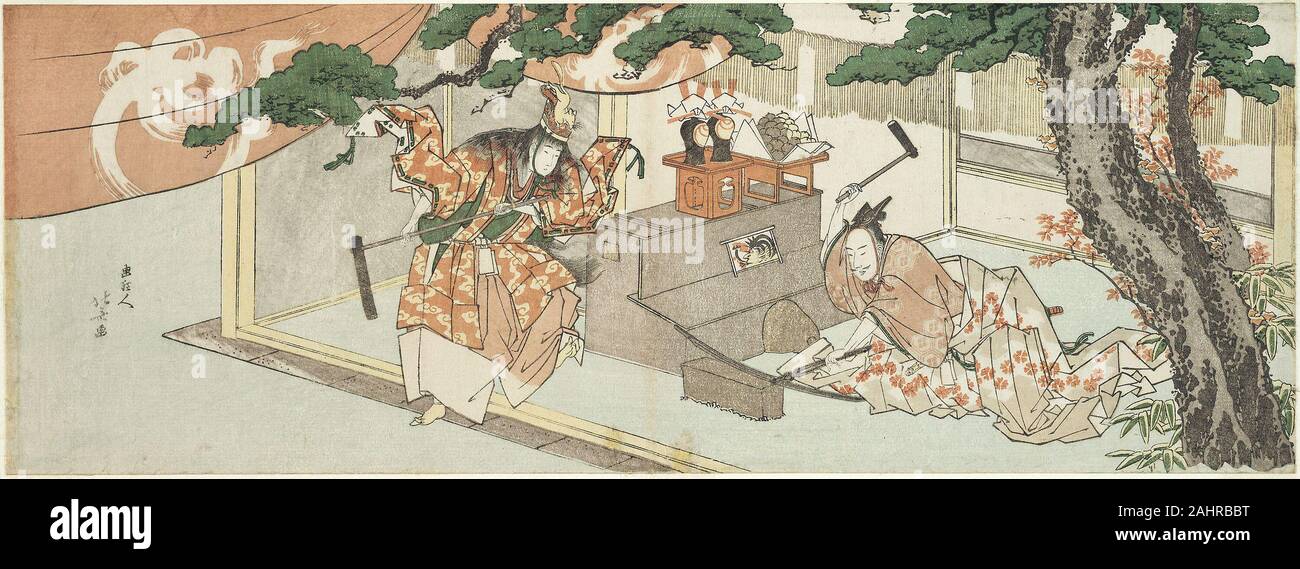 Katsushika Hokusai. The Swordsmith Munechika and the God of Inari. 1800 ...