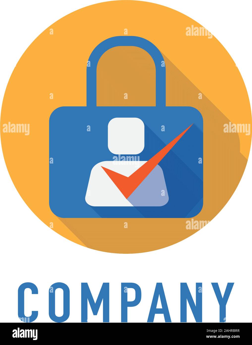 Personal Data Security Logo Design Template, Flat Design Long Shadow ...