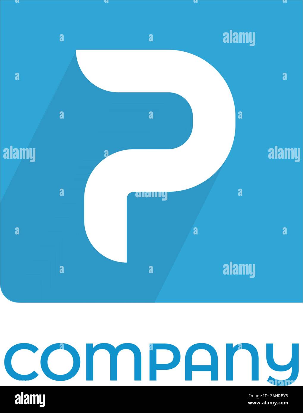 Letter P Alphabetic Logo Concept, Lettermark Design Template, Blue ...