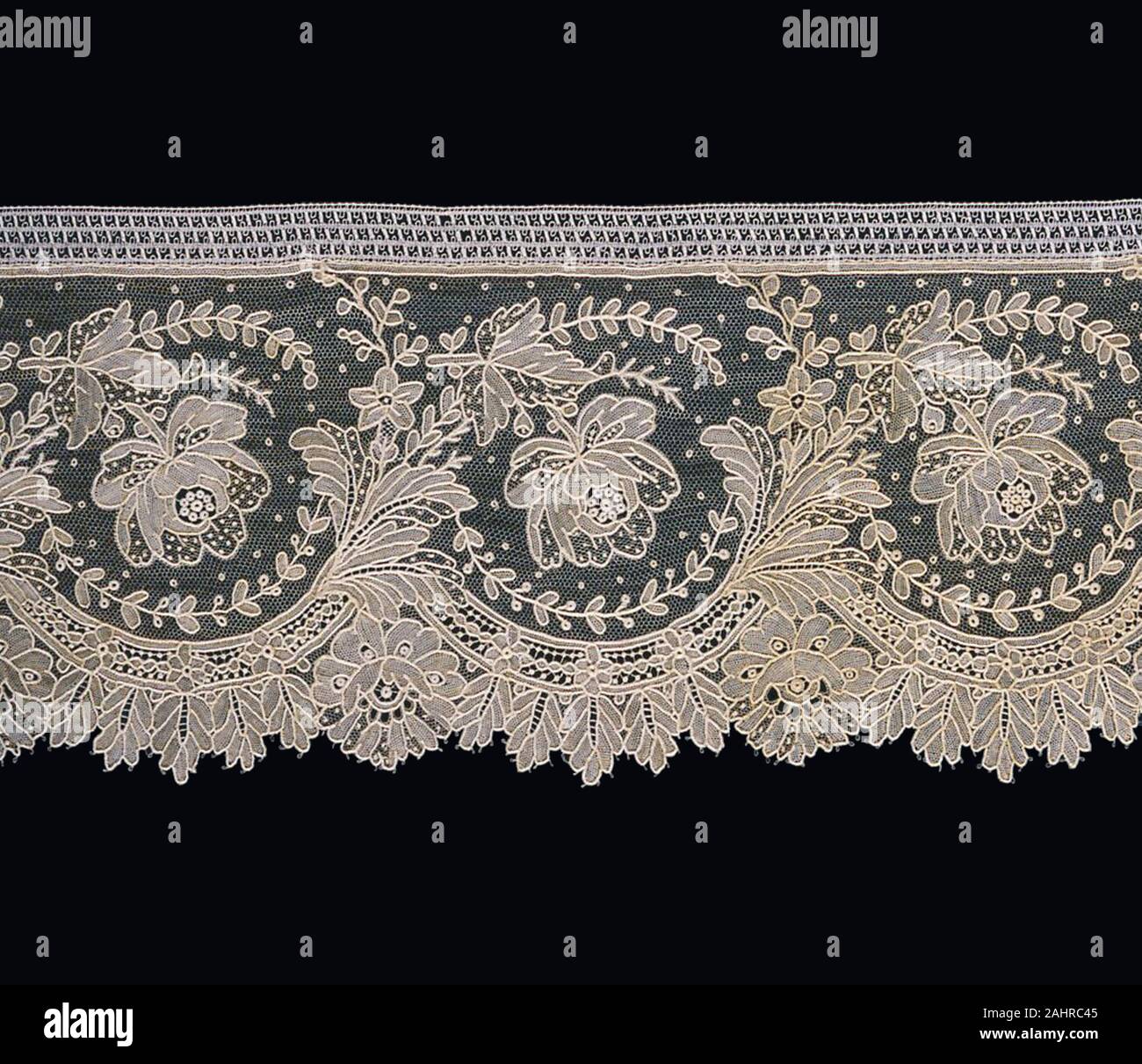 Flounce. 1875–1900. Belgium. Cotton, needle lace of a type known as ...