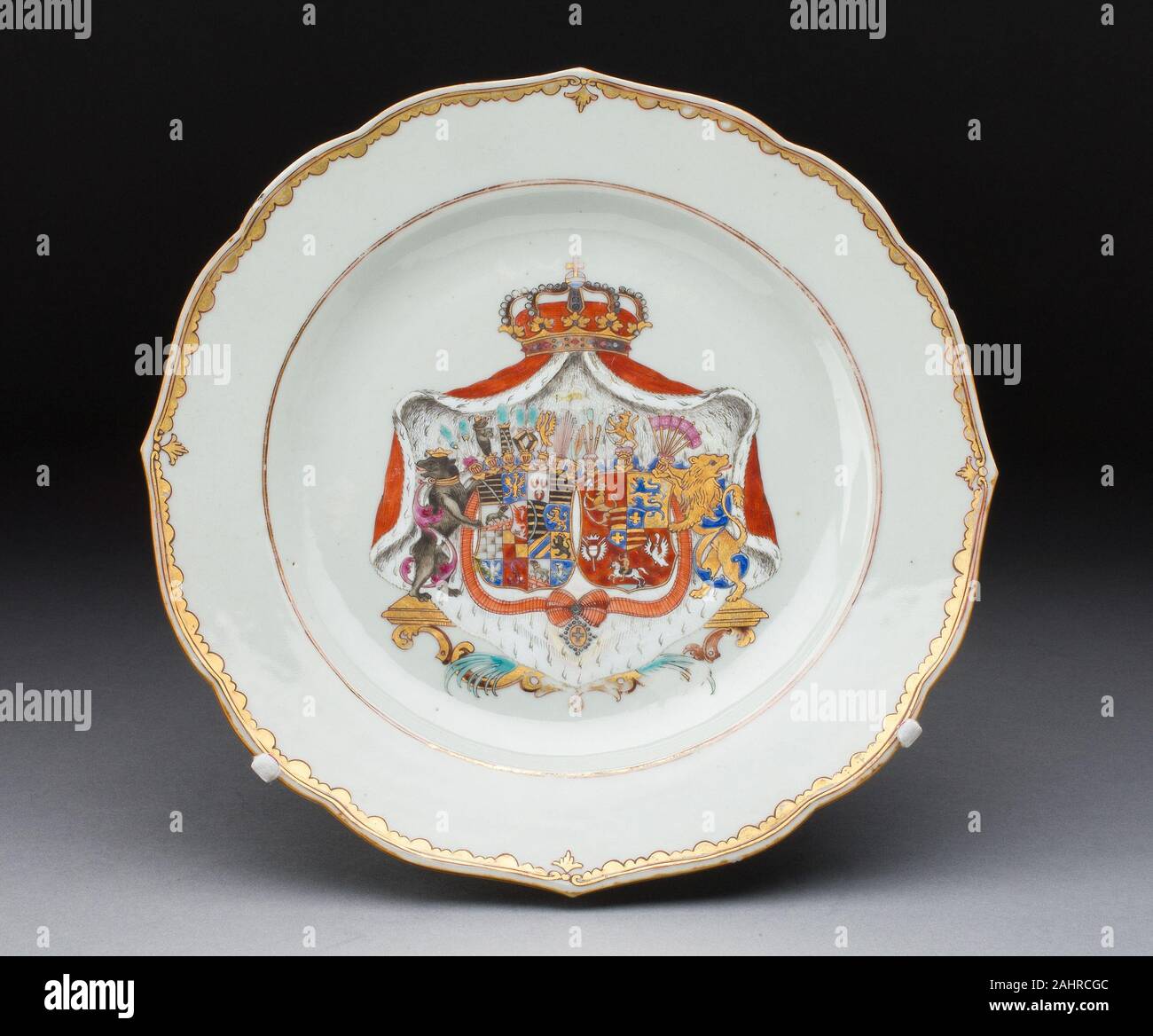 Hard paste porcelain with polychrome enamels and gilding hi-res stock ...