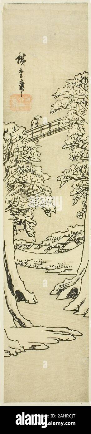 Utagawa Hiroshige. The Monkey Bridge in Winter. 1797–1858. Japan ...