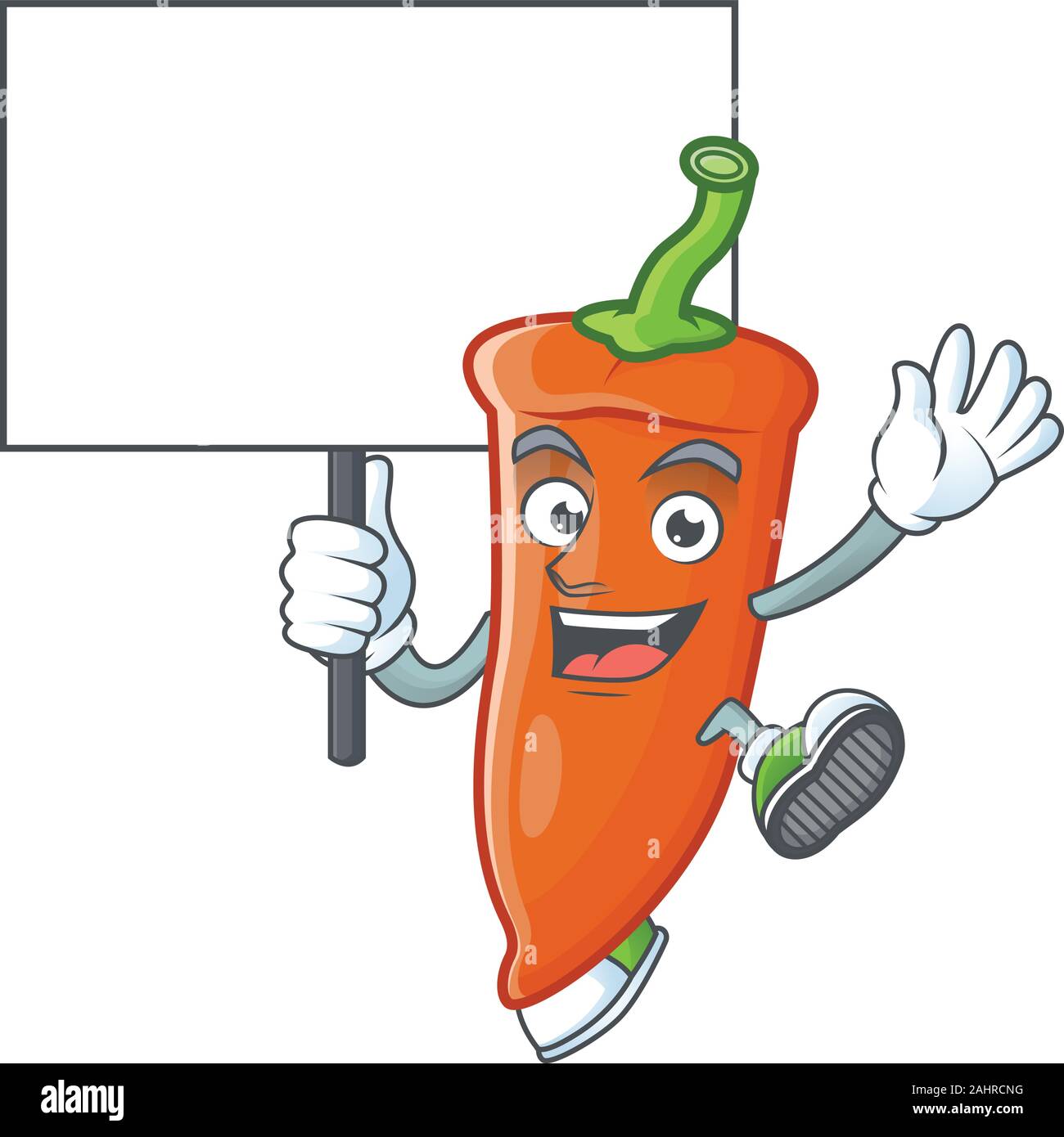 Orange chili cute cartoon character style bring board Stock Vector ...