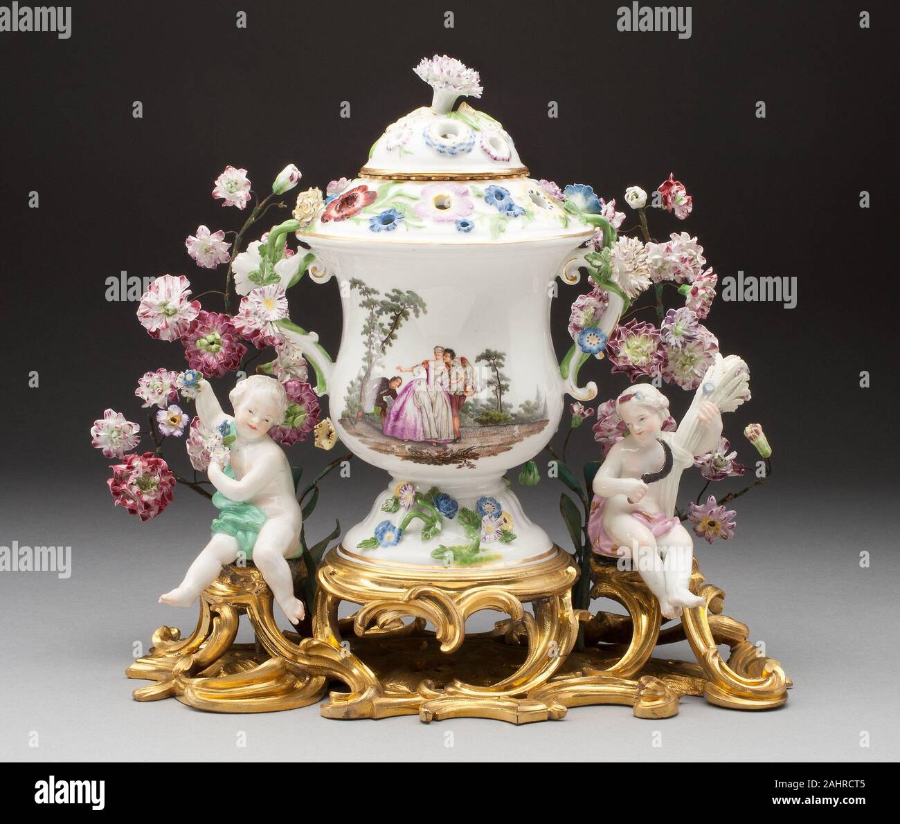 Hard paste porcelain polychrome enamels gilding and bronze mount hi-res ...