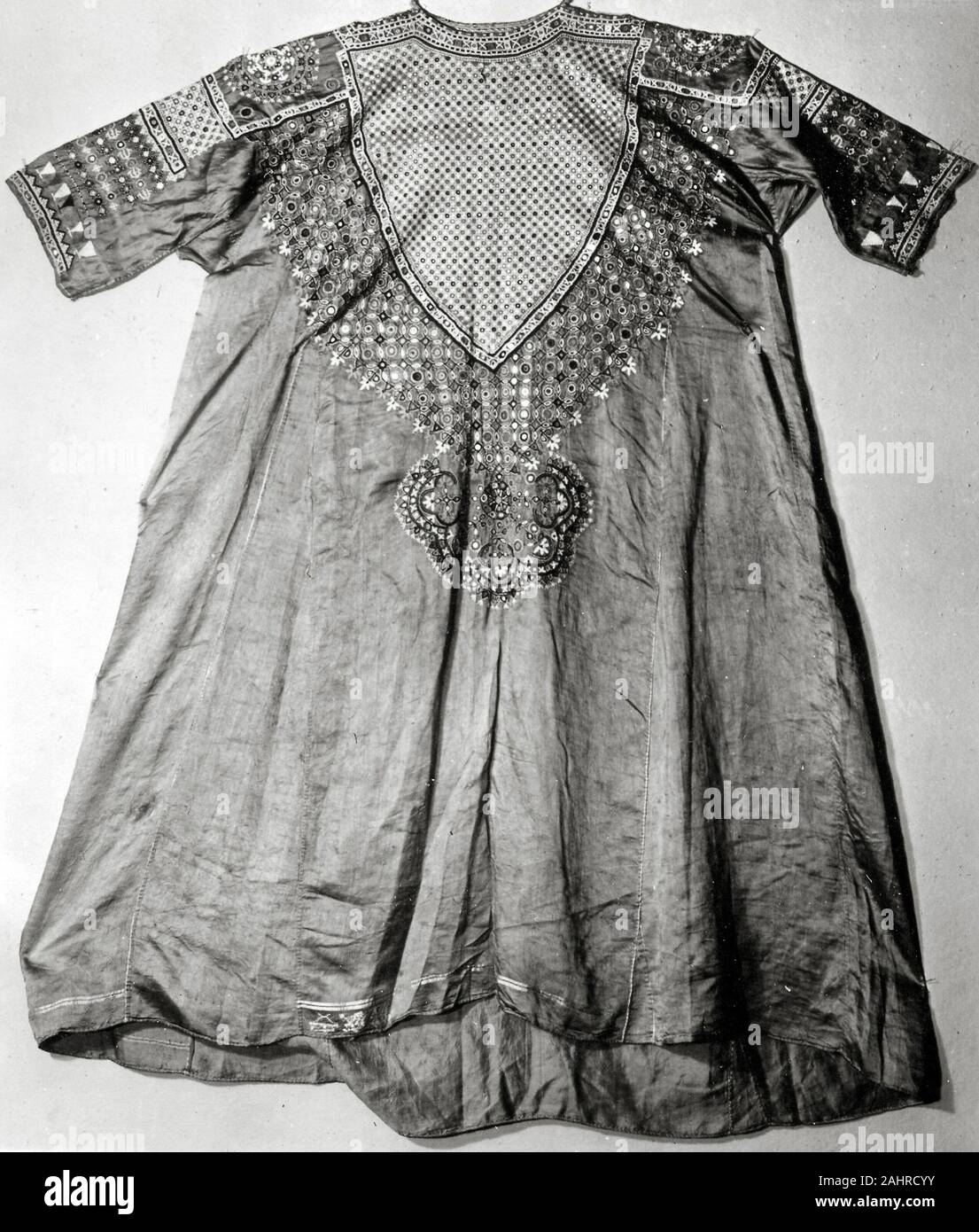 Islamic. Robe. 1801–1900. India. Red silk embroidered with multicolor ...