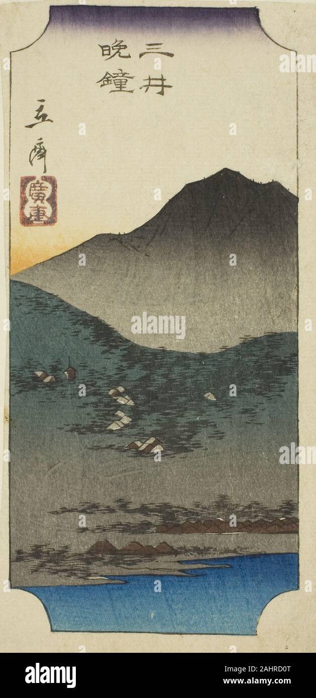 Utagawa Hiroshige. Evening Bells at Mii (Mii bansho), section of a ...
