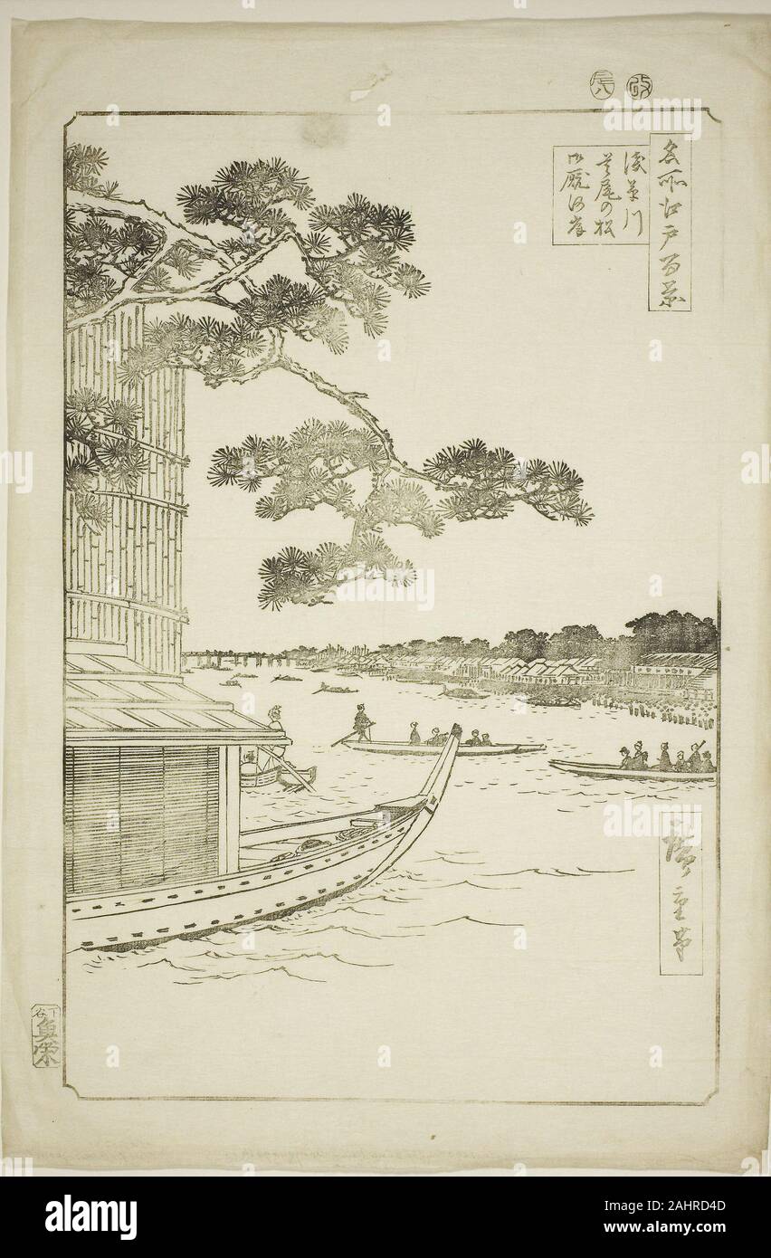 Utagawa Hiroshige. Pine of Success and Oumayagashi, Asakusa River ...
