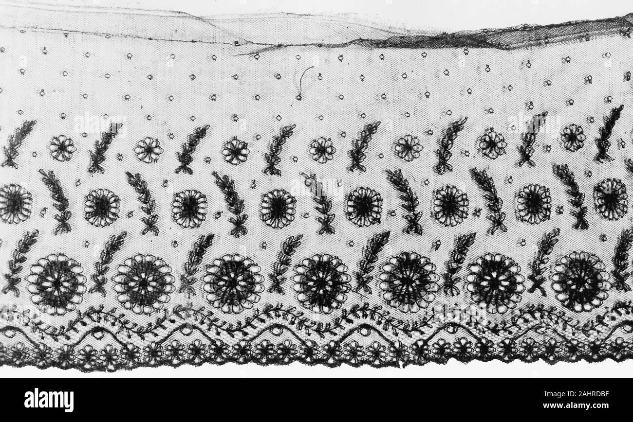 Flounce (Incomplete). 1875–1900. England. Silk, Leavers machine lace ...