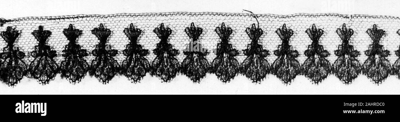 Two Borders. 1875–1900. England. Silk, Pusher machine lace Stock Photo ...