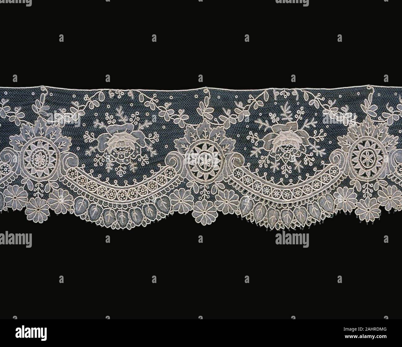 Three Borders. 1875–1900. Belgium. Cotton, needle lace of a type known ...