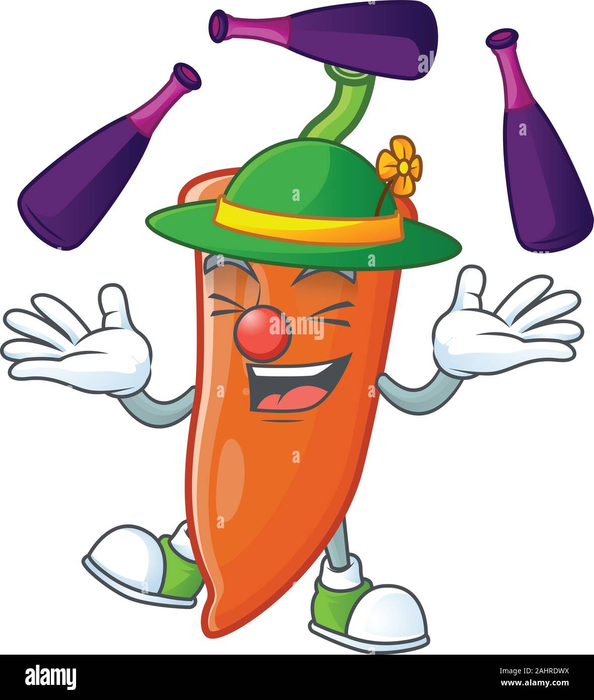 Cute and cool Juggling orange chili cartoon character Stock Vector ...