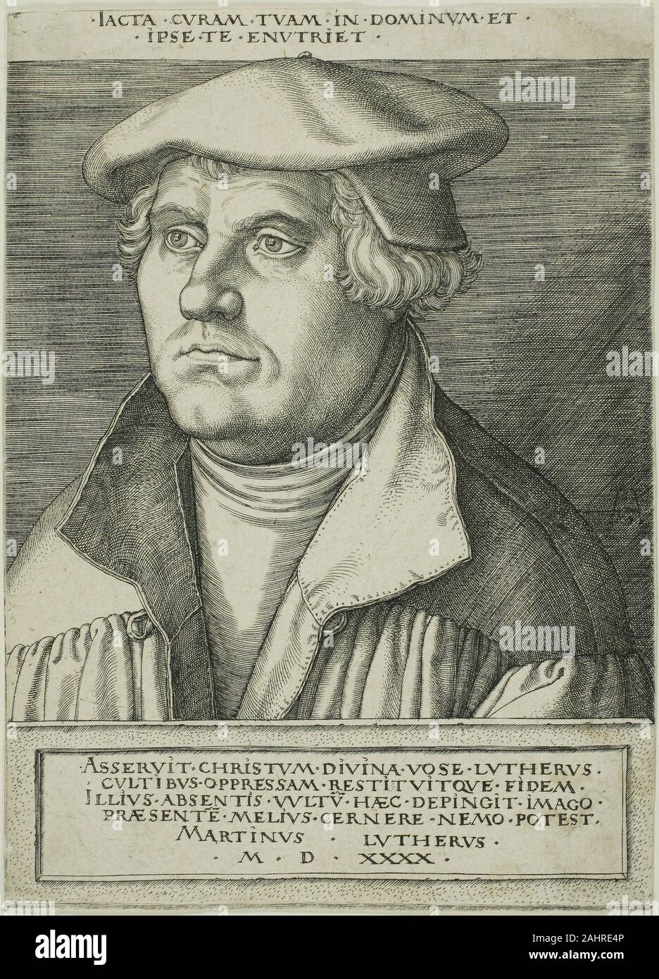 Heinrich Aldegrever. Martin Luther. 1540. Germany. Engraving in black ...