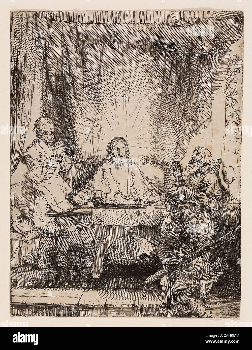 Rembrandt van Rijn. Christ at Emmaus The Larger Plate. 1654. Holland ...