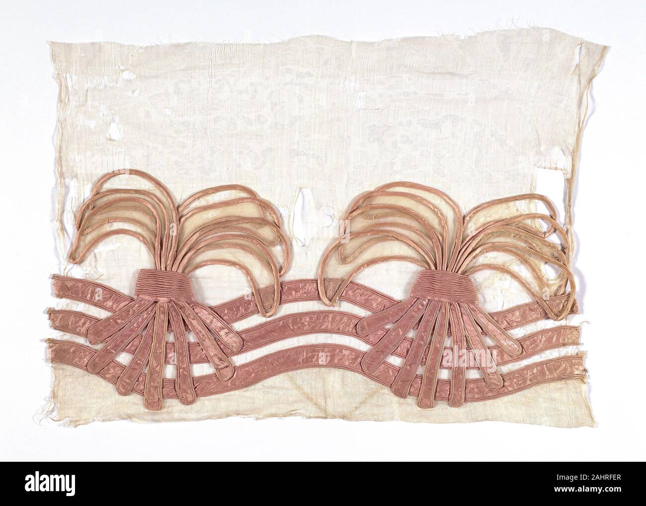 Appliqued with silk satin weave and silk netting hi-res stock ...