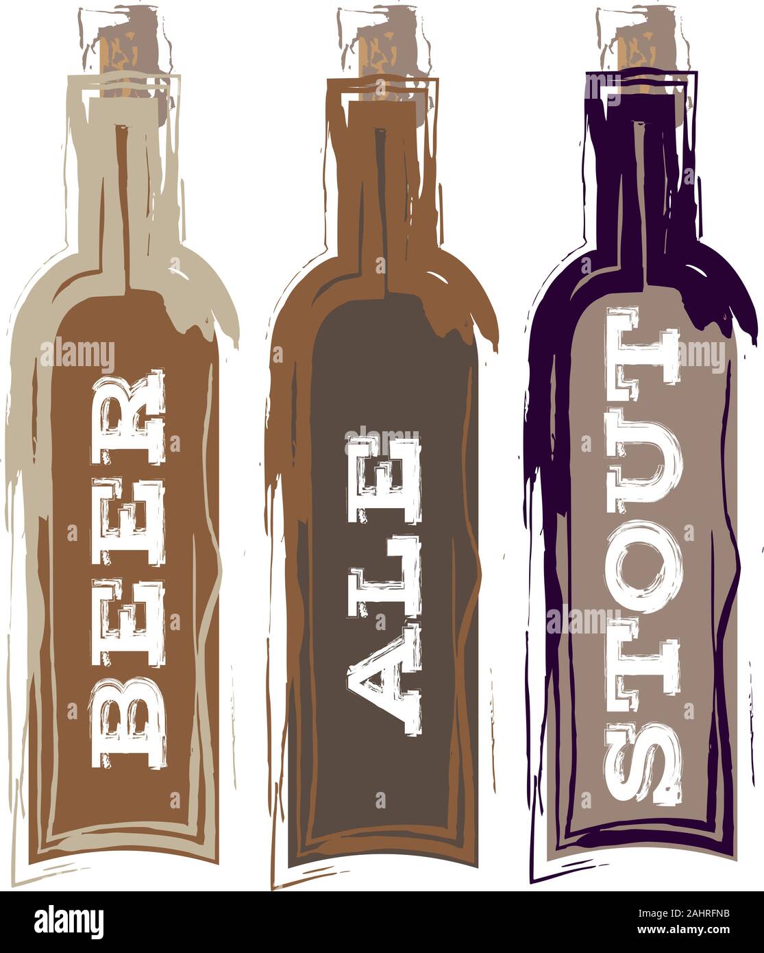 3 Bottles of Beer Vector Drawing Stock Vector Image & Art - Alamy