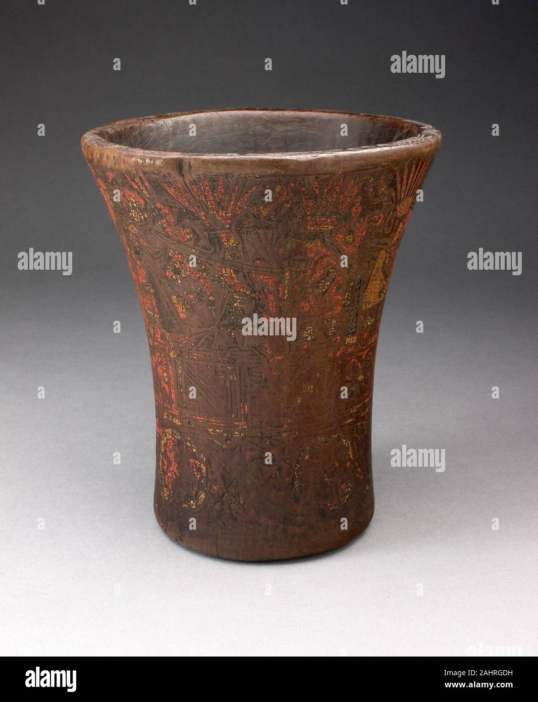Inca. Drinking Vessel (Kero) with Floral and Animal Motifs. 1450–1532 ...