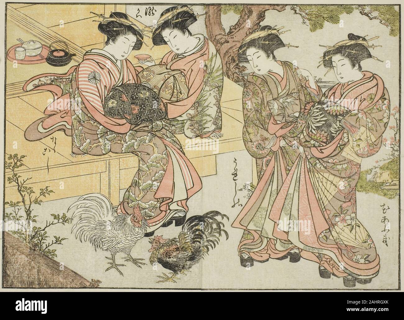 Katsukawa Shunsho. Courtesans of the Ogiya, from the book Mirror of ...