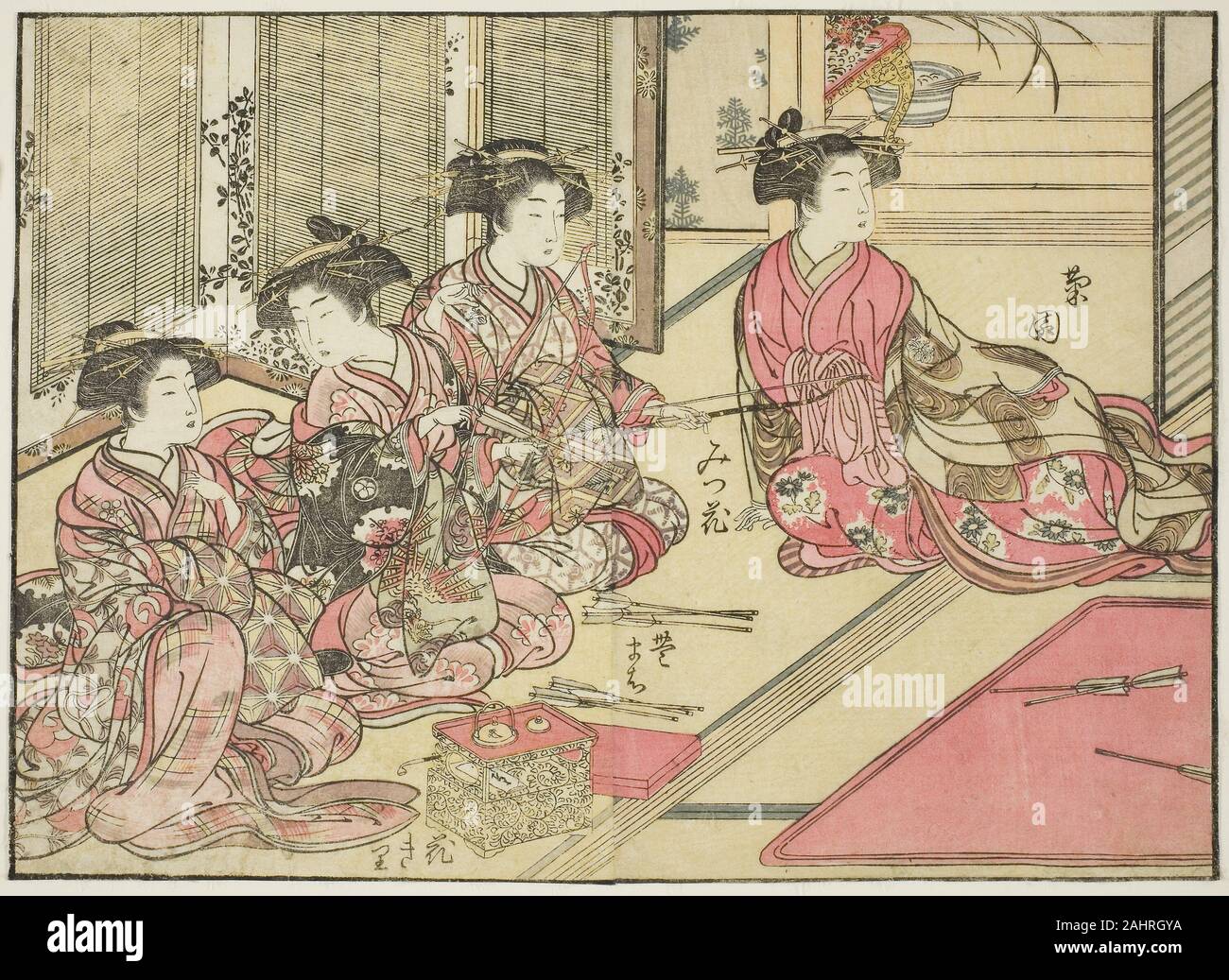 Kitao Shigemasa. Courtesans of Kiriya, from the book Mirror of ...