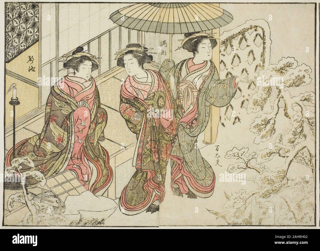 Katsukawa Shunsho. Courtesans of the Nakaomiya, from the book Mirror of ...
