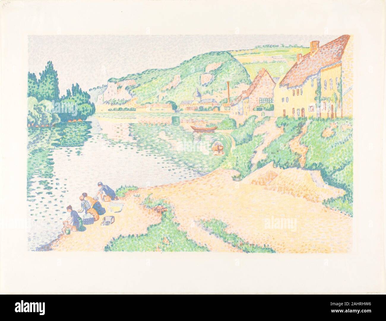 Paul Signac. The Andelys. 1895. France. Lithograph in pink, blue-gray ...