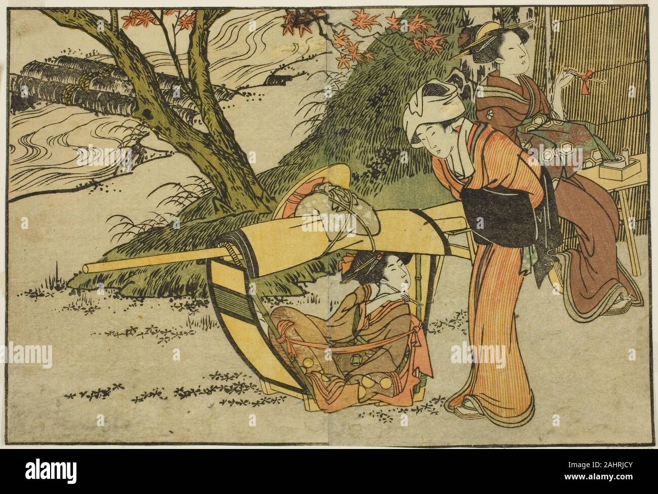 Kitagawa Utamaro. Outing to View Maples in Autumn, from the illustrated ...
