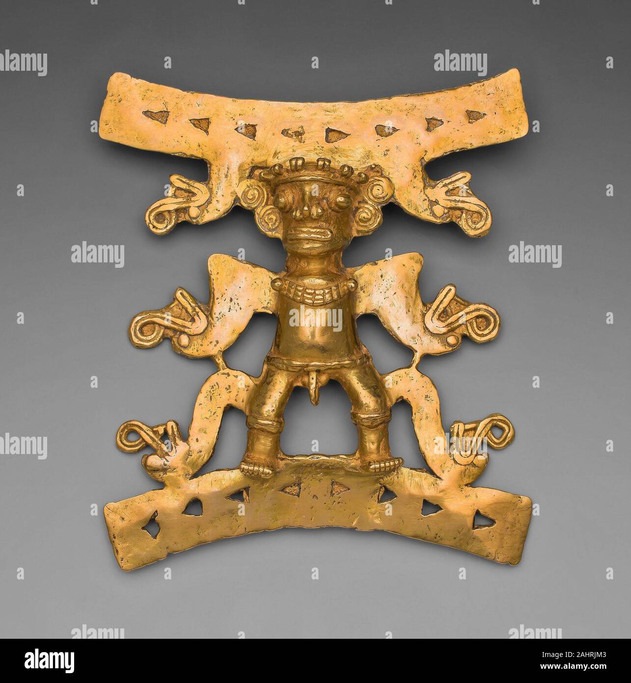 Veraguas. Pendant Depicting a Male Figure with Saurian Heads Emerging ...