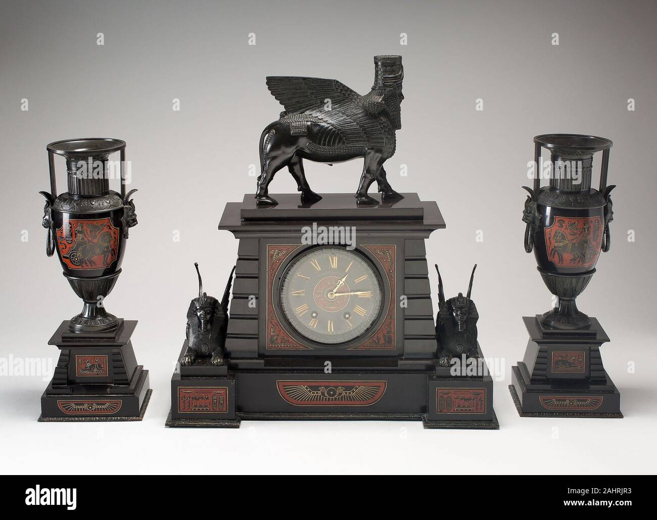 Brocot Brocot. Egyptian Revival Clock. 1875–1890. Paris. Black marble ...