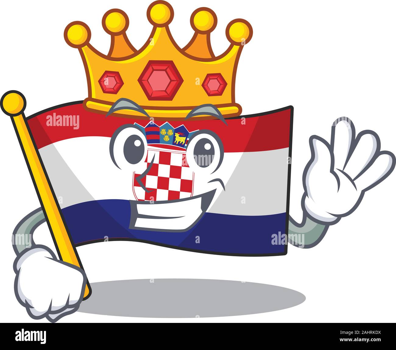 Flag croatia Scroll A stylized of King on cartoon character design ...