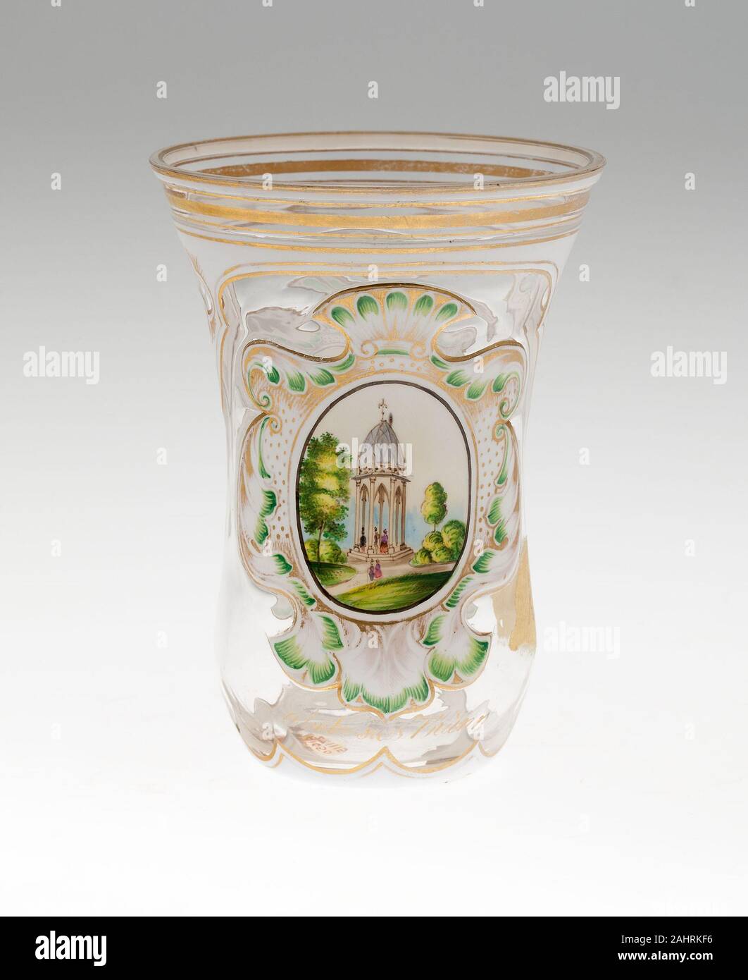 Beaker. 1845–1855. Bohemia. Glass; colorless, blown, cut, overlaid with ...