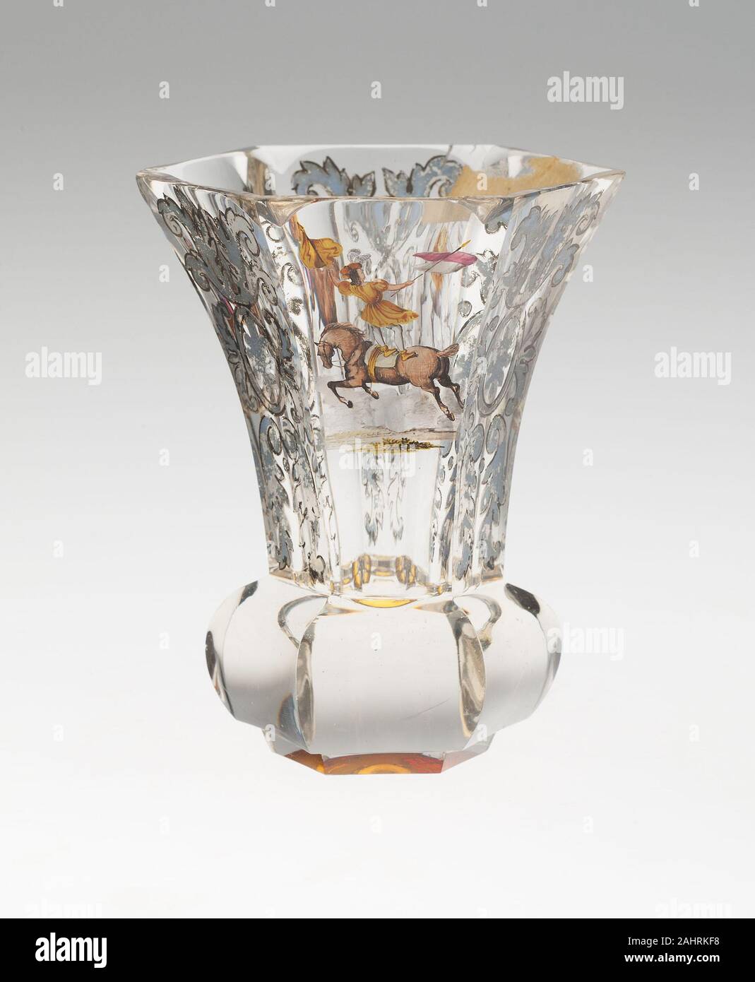 Beaker. 1825–1835. Bohemia. Glass; colorless, blown, cut, stained ...