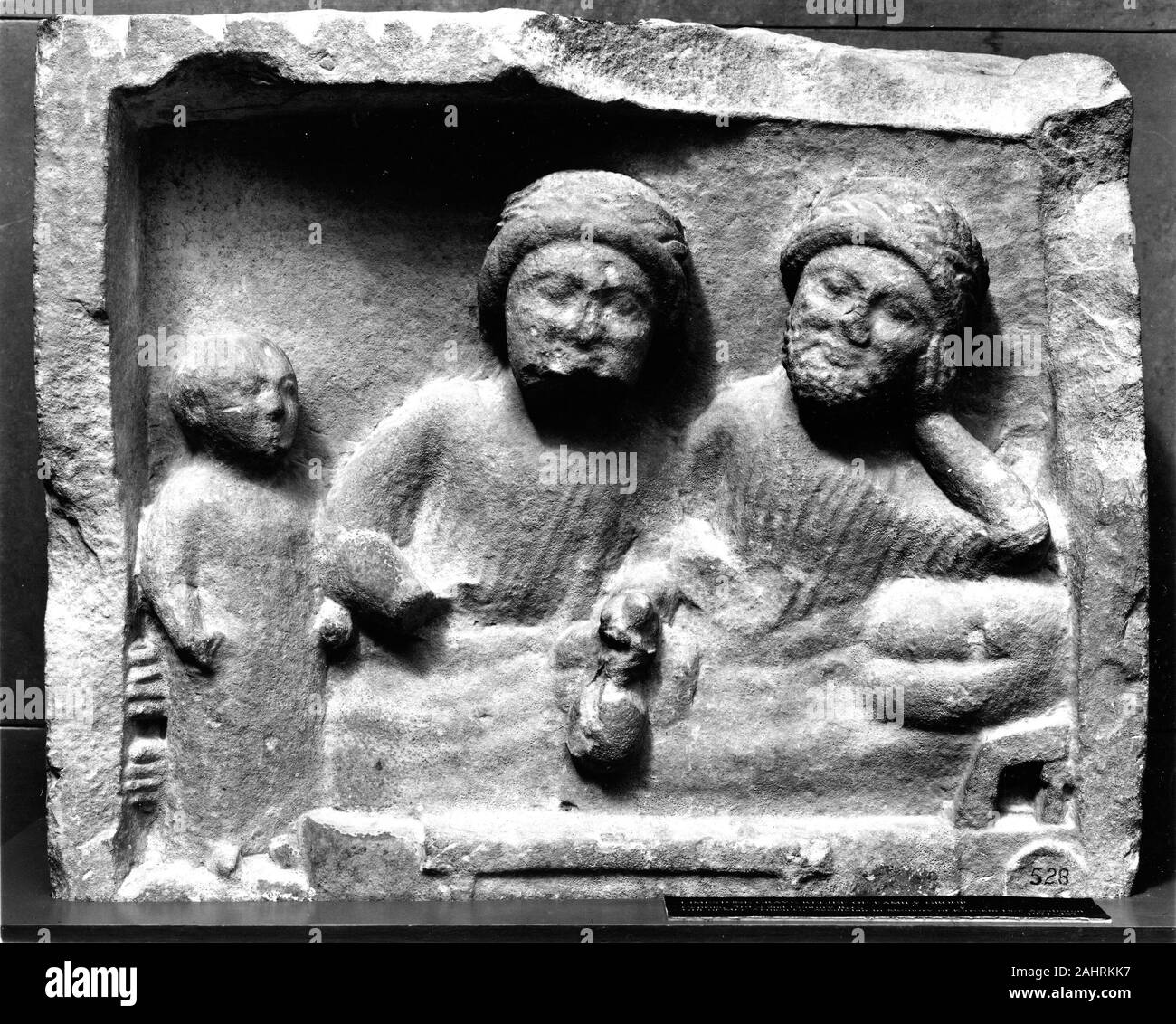 Ancient Cypriote. Stele (Grave Marker) Depicting a Family Group. 399 BC ...