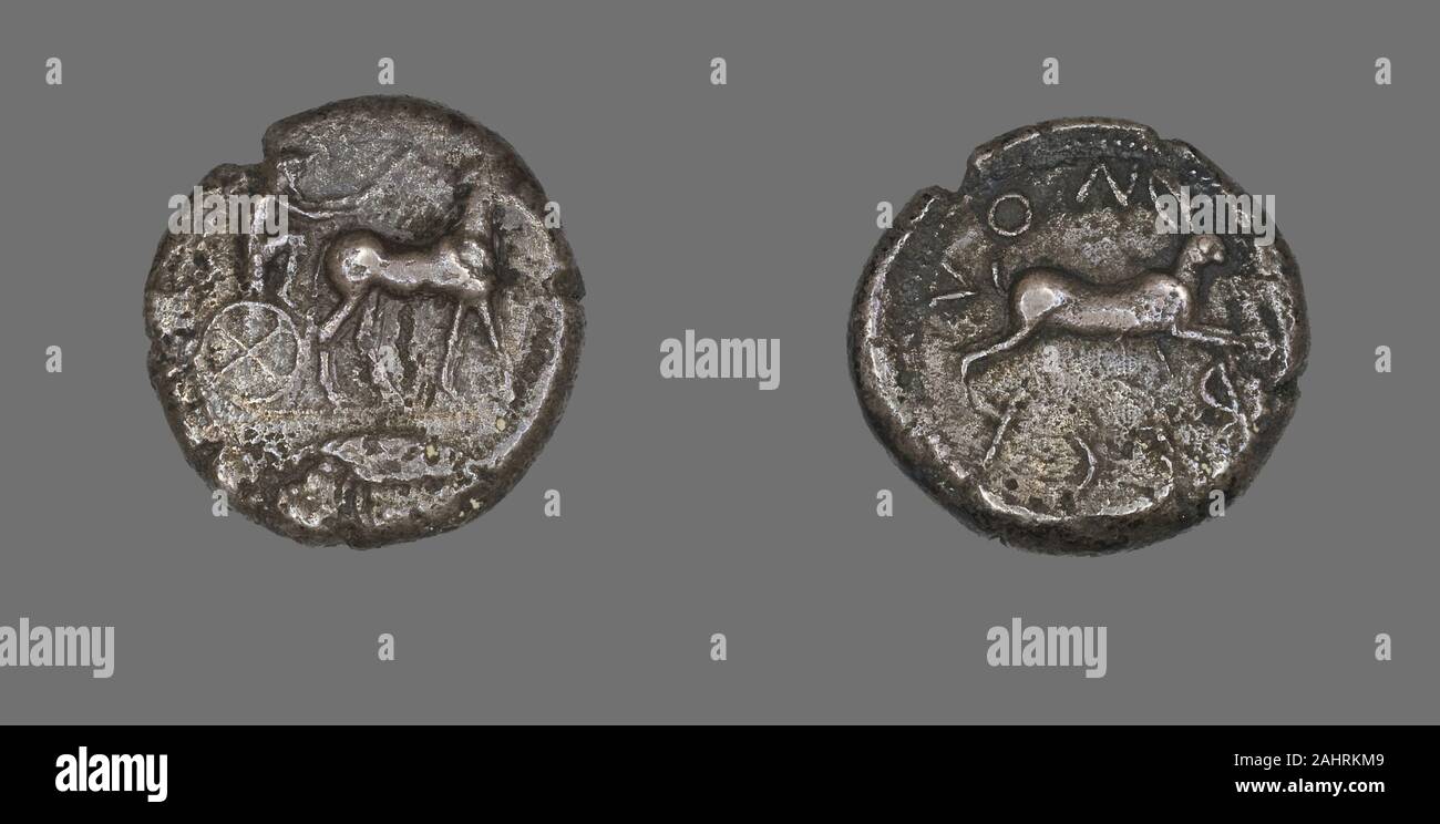 Ancient Greek. Tetradrachm (Coin) Depicting a Charioteer. 500 BC–401 BC ...