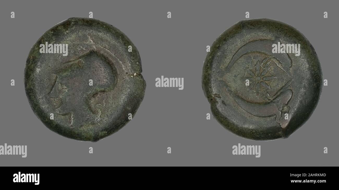 Ancient Greek. Coin Depicting the Goddess Athena. 345 BC–317 BC ...