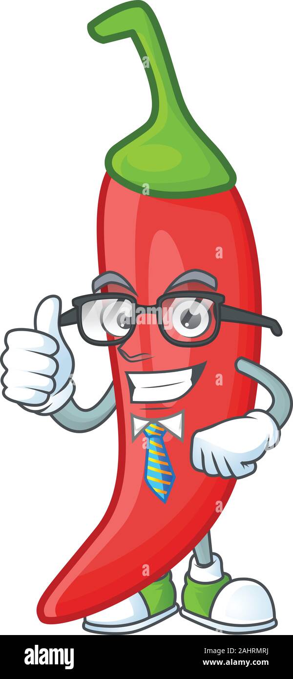 Cool Businessman red chili cartoon character design Stock Vector Image ...
