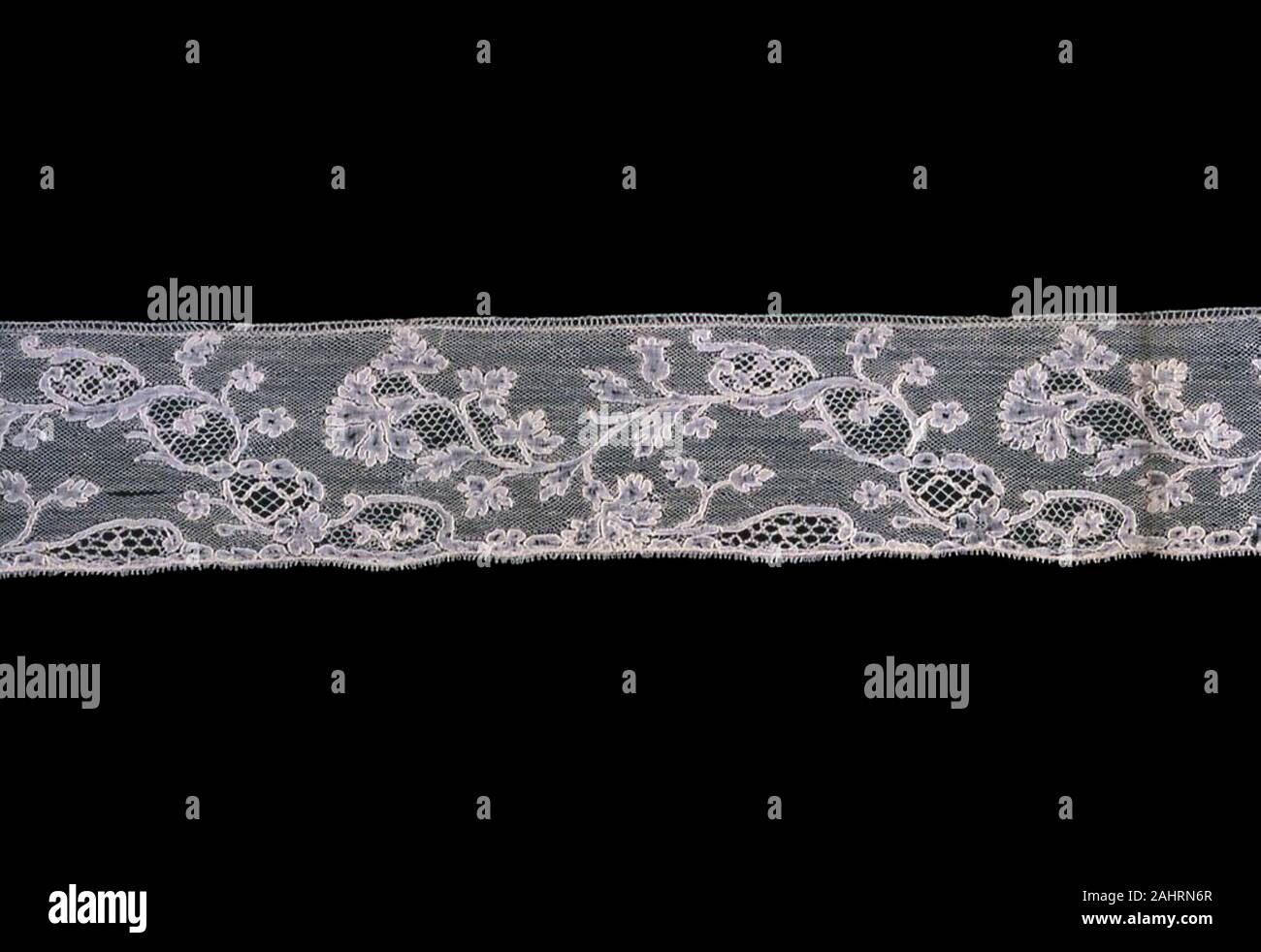 Border. 1750–1759. Flanders. Linen, bobbin straight lace of a type ...