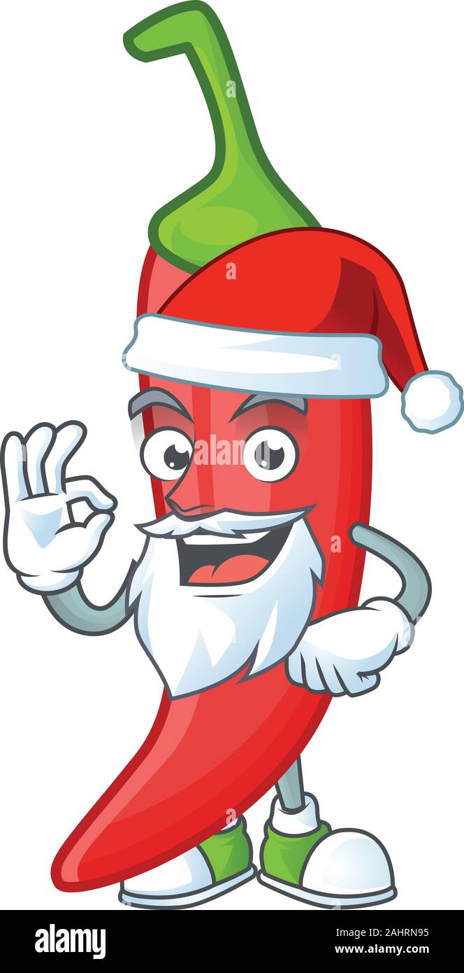 Happy red chili in Santa costume mascot style Stock Vector Image & Art ...