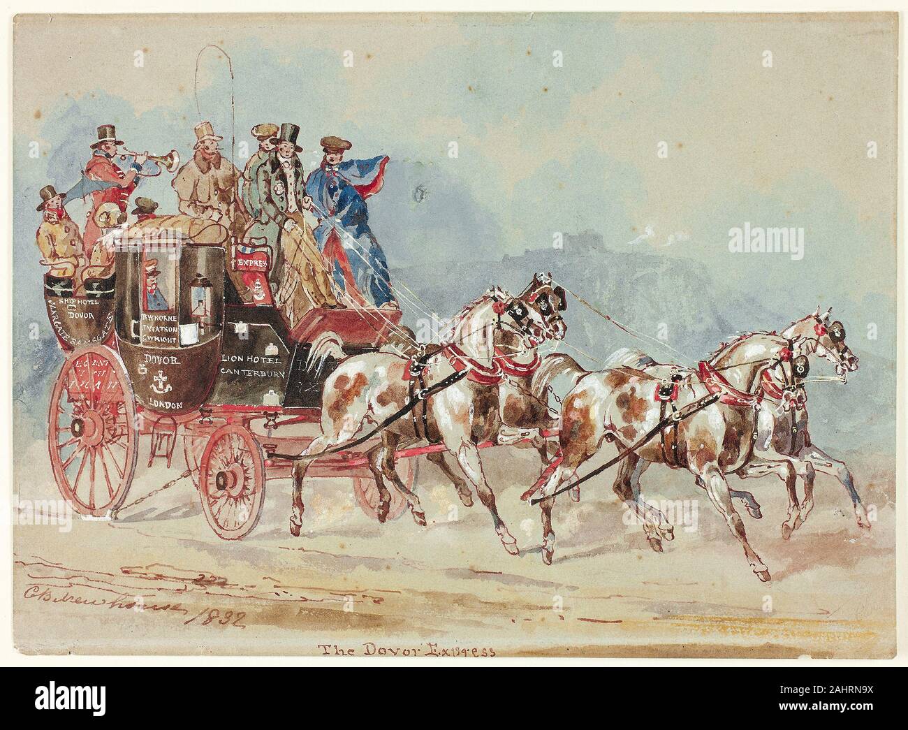 Charles B. Newhouse. The Dover Express. 1832. England. Watercolor ...