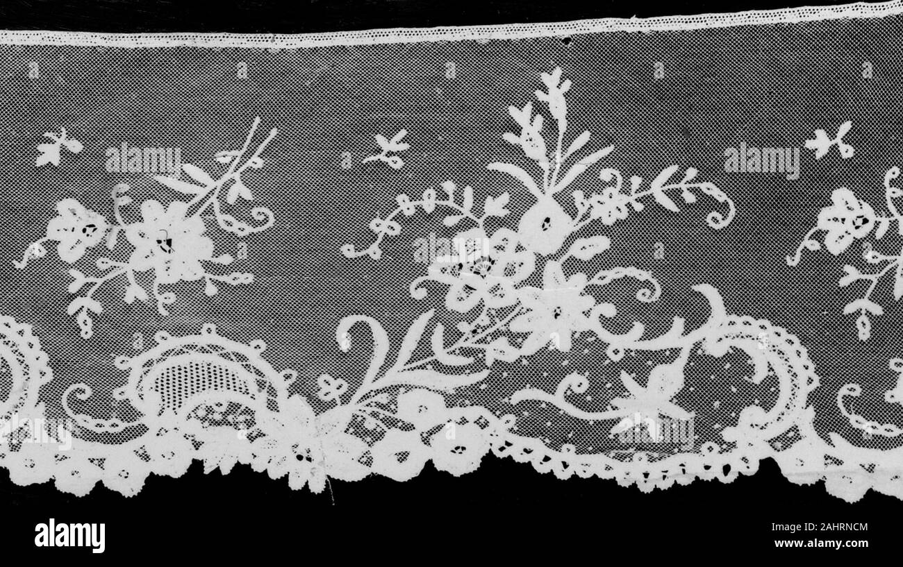 Flounce. 1875–1900. Belgium. Cotton, mixed lace known as Brussels ...