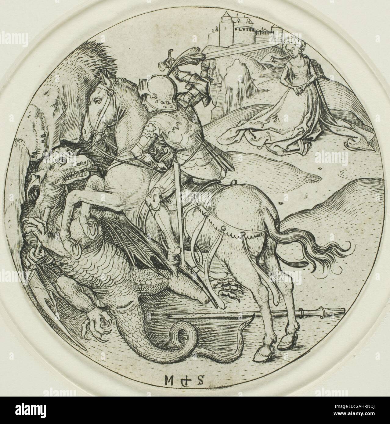 Martin Schongauer. Saint George. 1450–1491. Germany. Engraving in black ...