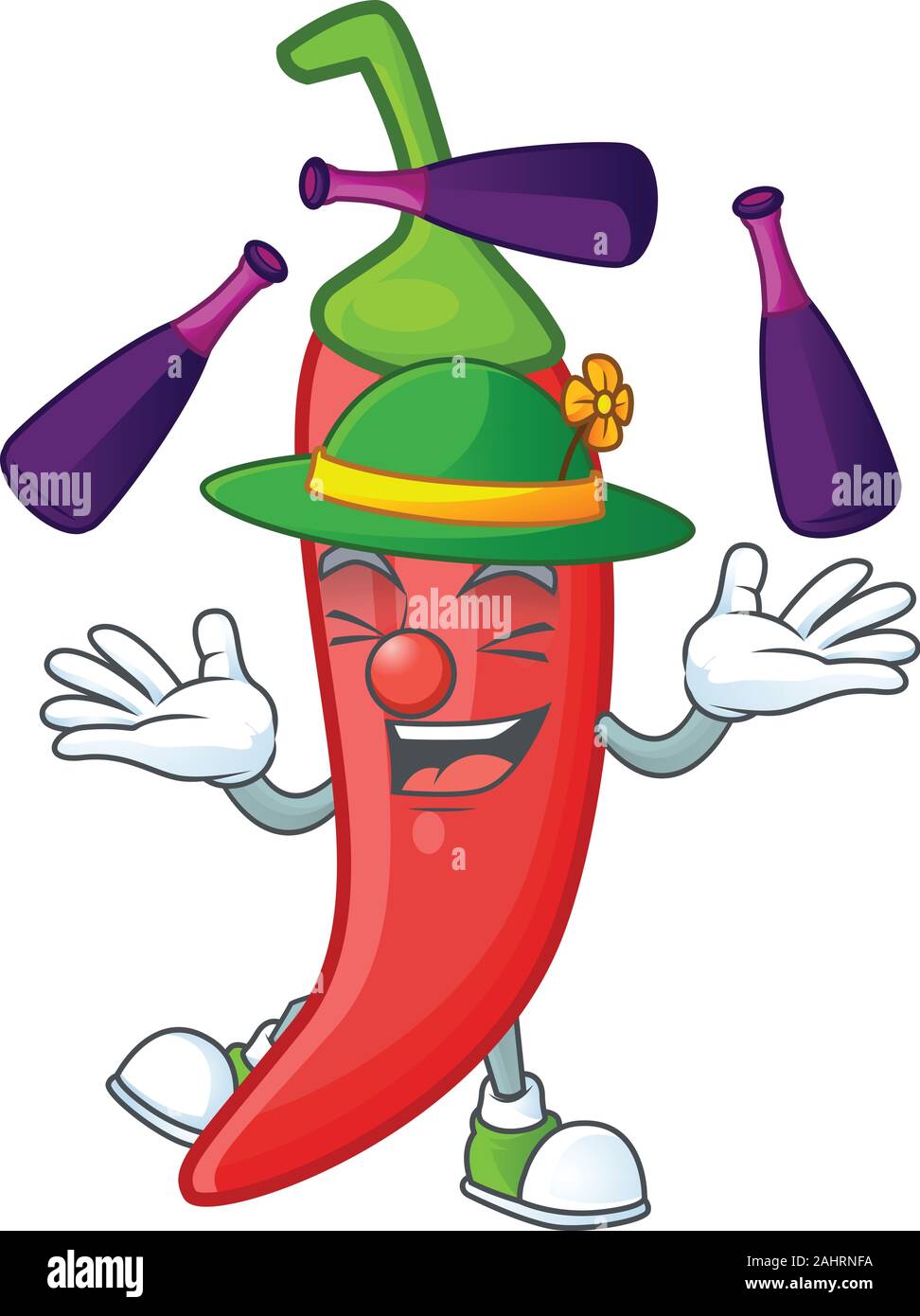 Cute and cool Juggling red chili cartoon character Stock Vector Image ...