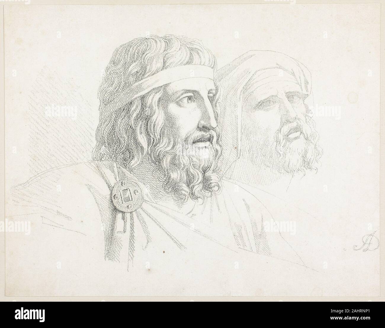 Auguste Gaspard Louis Boucher Desnoyers. Two Merovingian Heads. 1817 ...