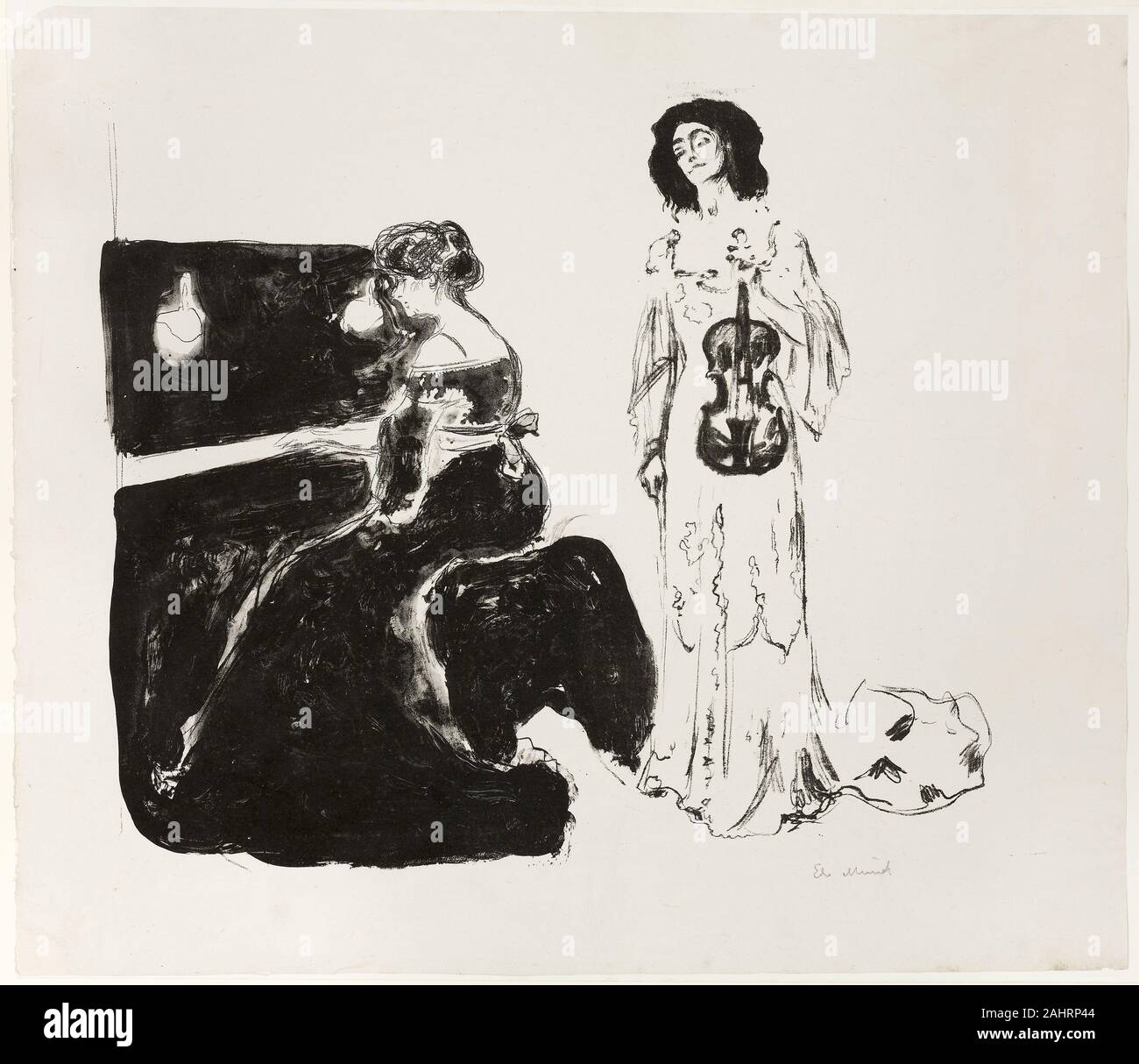 Edvard Munch. The Violin Concert. 1903. Norway. Lithograph on paper ...