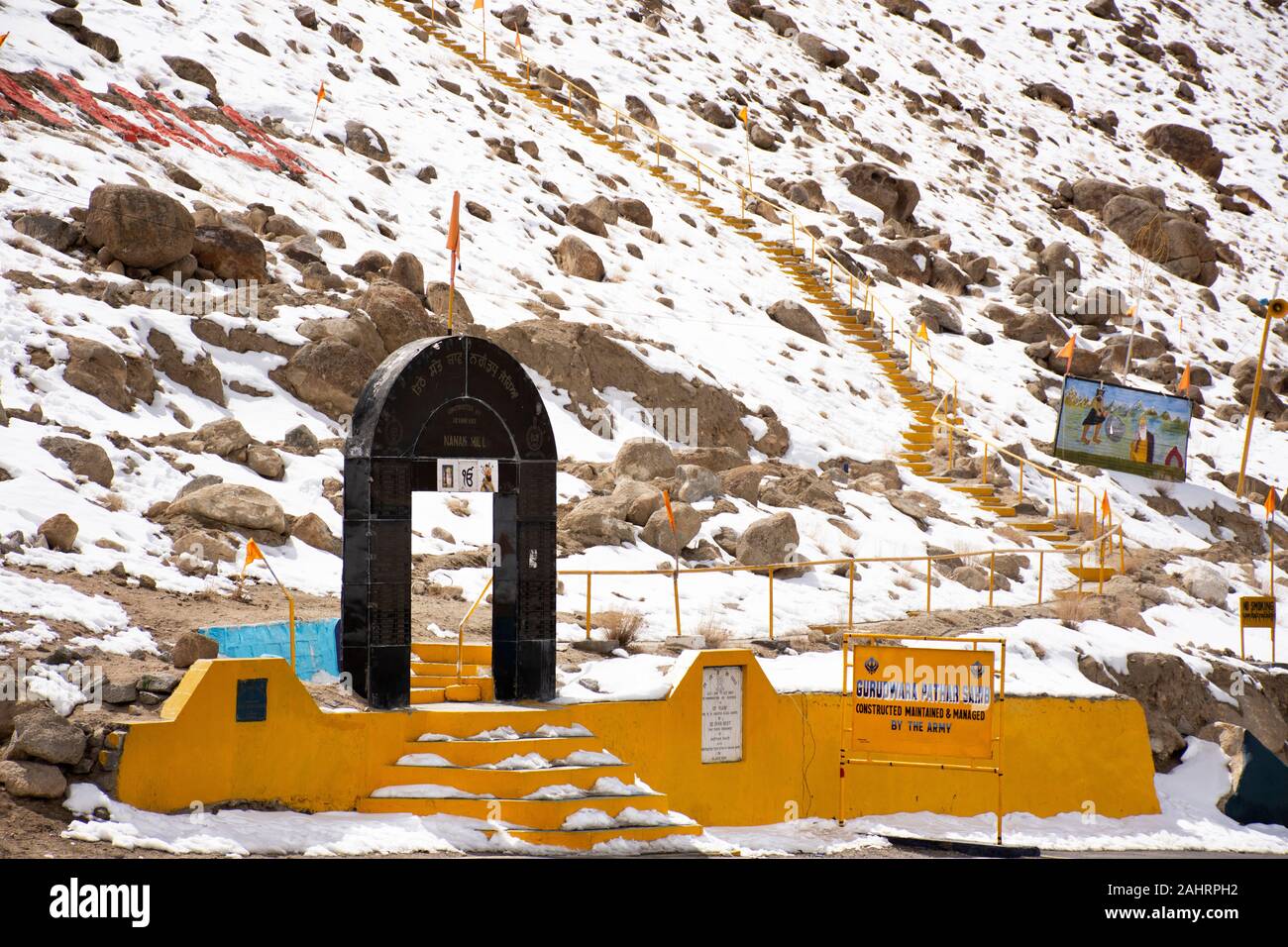 JAMMU KASHMIR, INDIA - MARCH 20 : Gurudwara Pathar Sahib in Sikkim ...