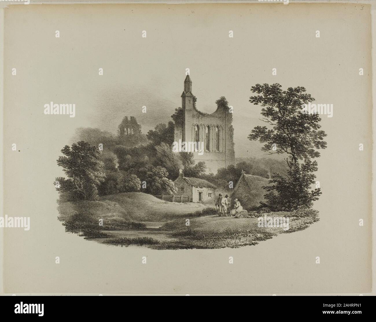 Francis Nicholson. Byland Abbey, Yorkshire. 1821. England. Lithograph ...