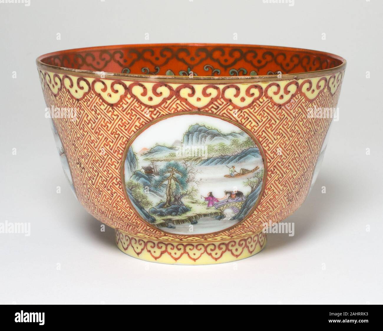 Bowl with Four Panels of Landscape Scenes. 1800–1899. China. Porcelain ...