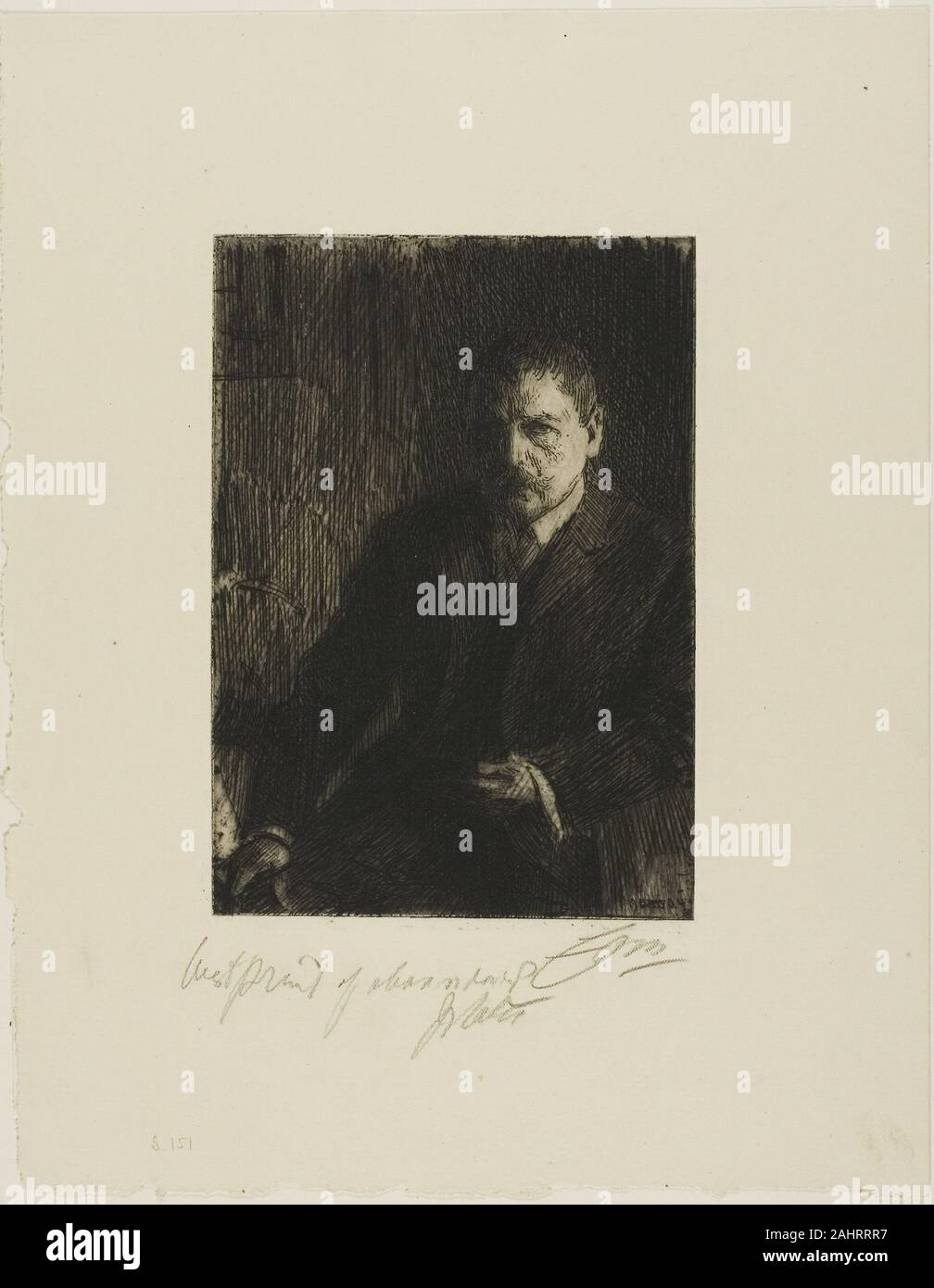 Anders Zorn. Self-Portrait 1904 I. 1904. Sweden. Etching on ivory laid ...