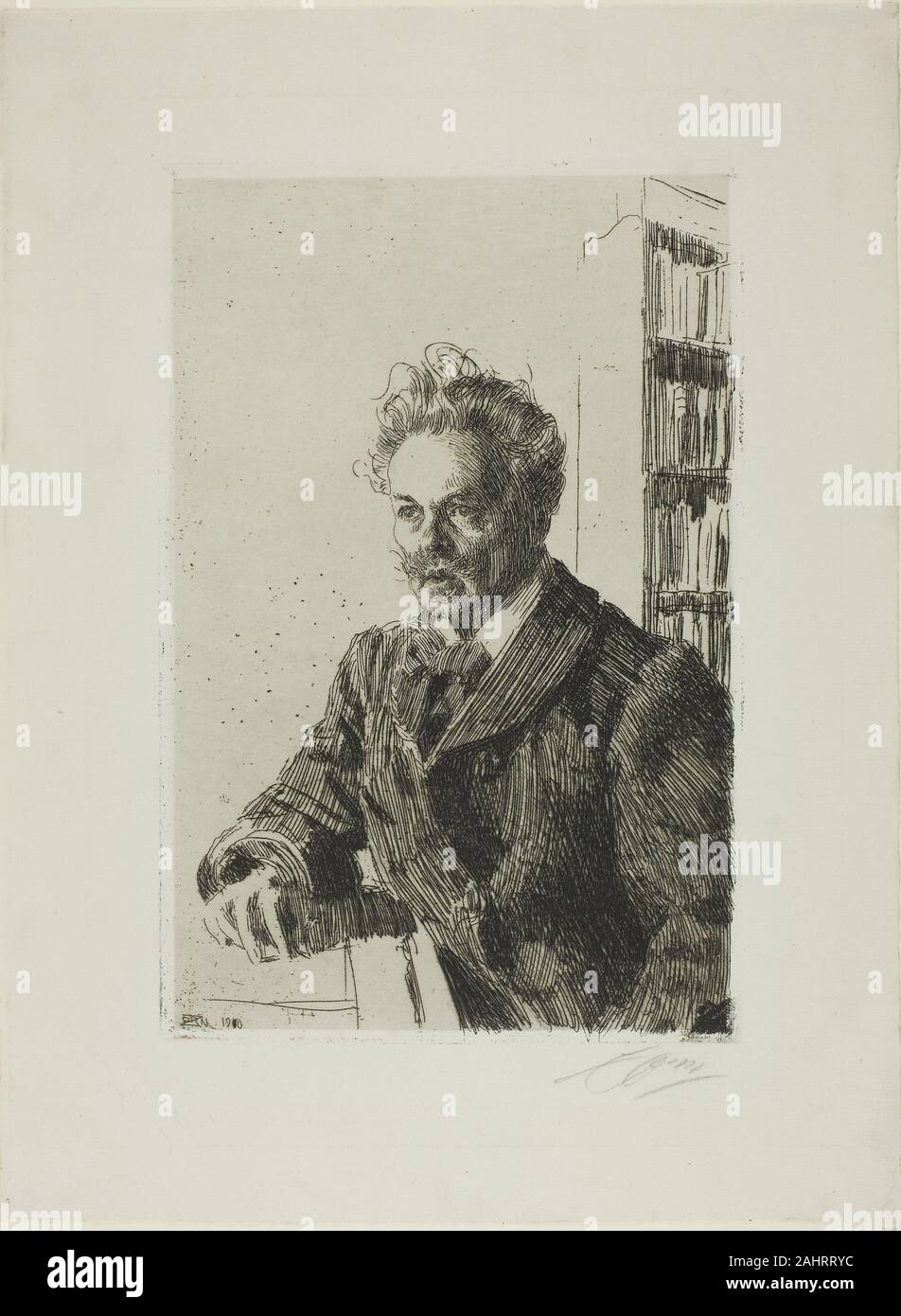 Anders Zorn. August Strindberg. 1910. Sweden. Etching on ivory laid ...