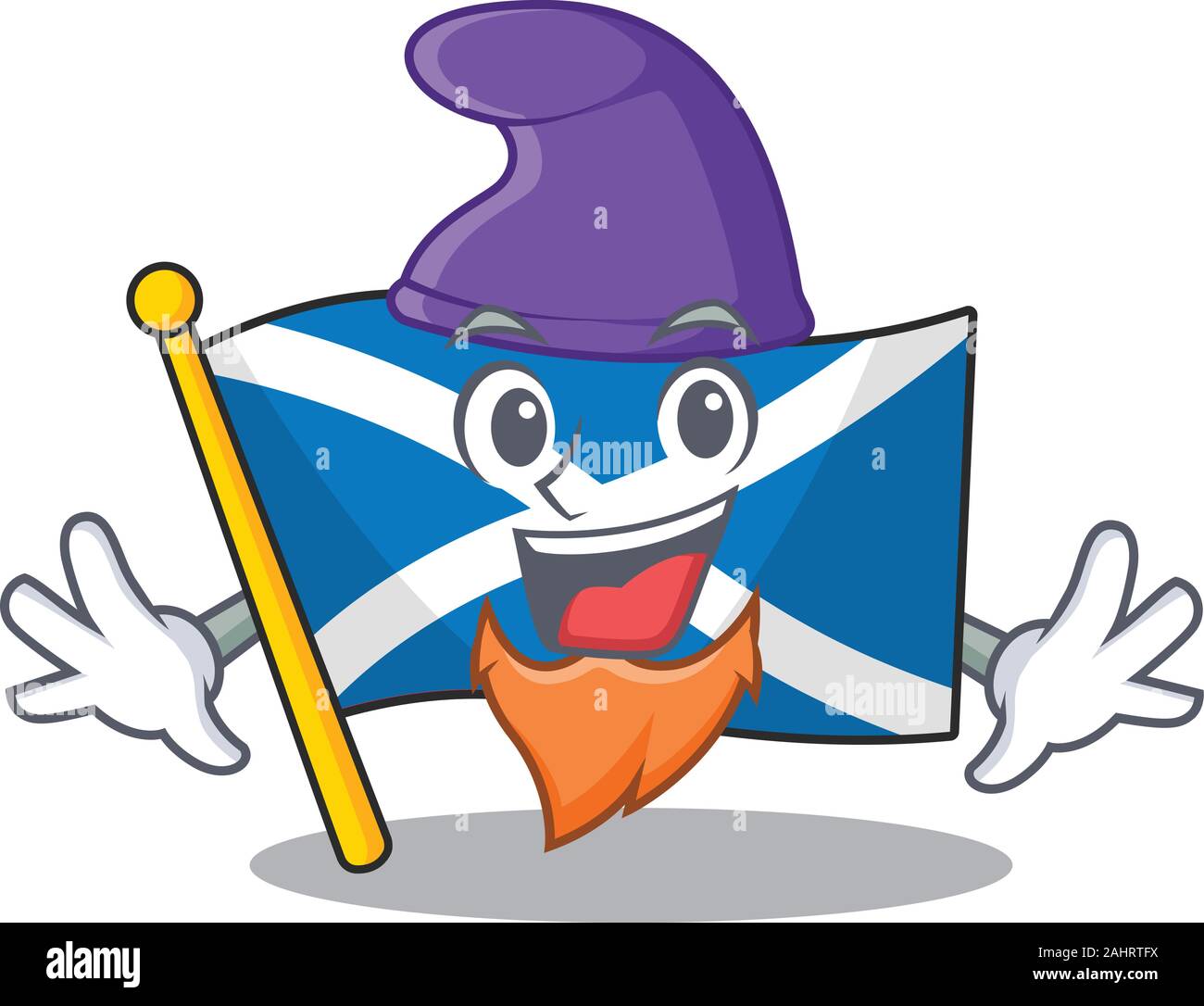 An icon of flag scotland Scroll cartoon character dressed as an Elf ...