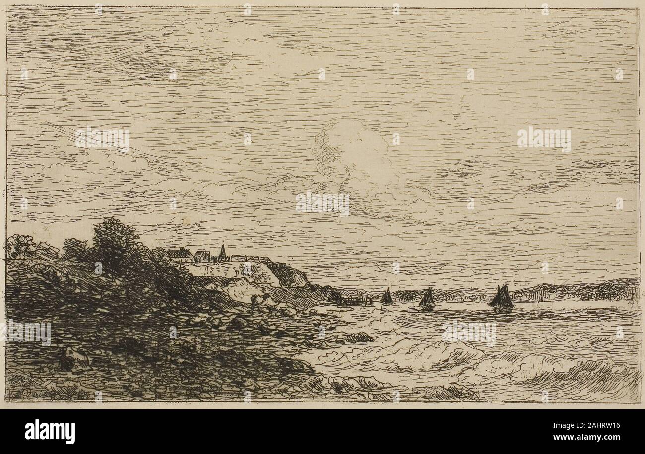 Karl Daubigny. The Seine Before Honfleur. 1865. France. Etching ...