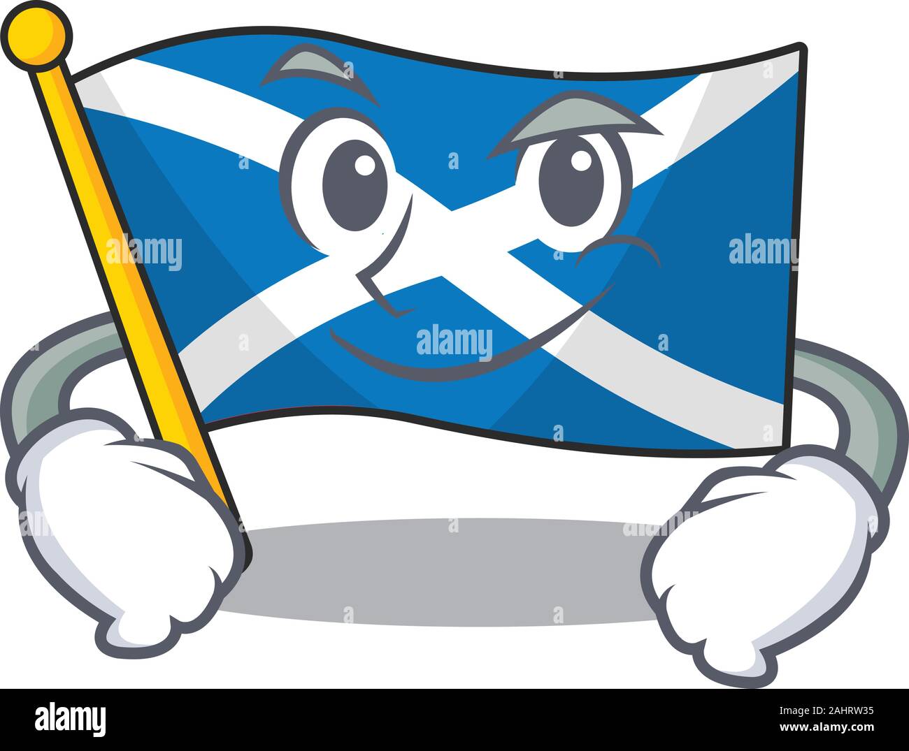 Cool flag scotland Scroll mascot character with Smirking face Stock ...